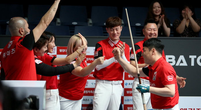 ‘웰컴저축은행 PBA 팀리그 2023-24’ 3R / NH농협카드, 휴온스 꺾고 4연승